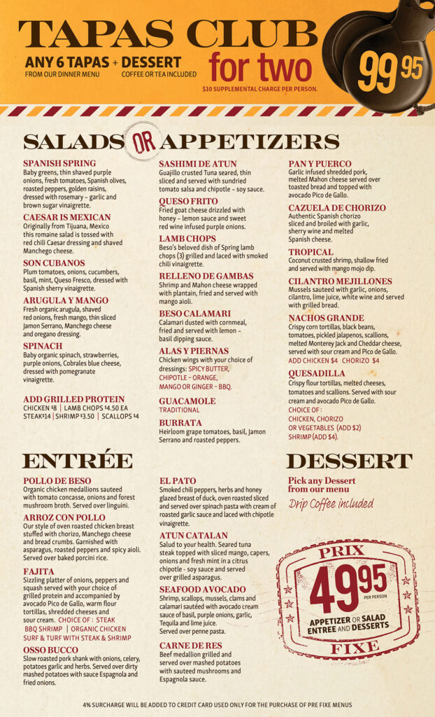 Pre-Fixe-Menu – Beso